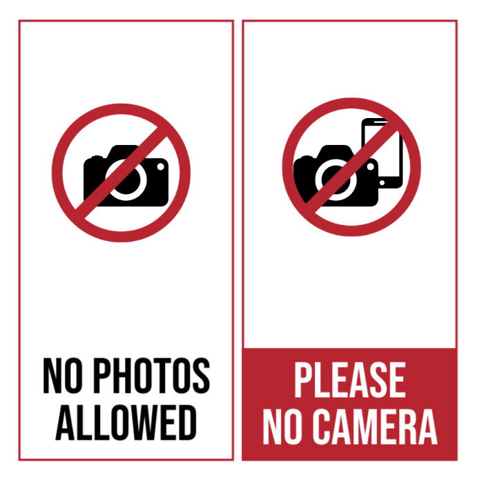 Modern & Minimal No Camera Please Instagram Post Template | PosterMyWall