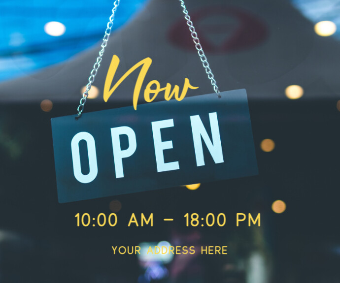 Modern & Minimal Now Open Instagram Posts Medium Rectangle Template ...