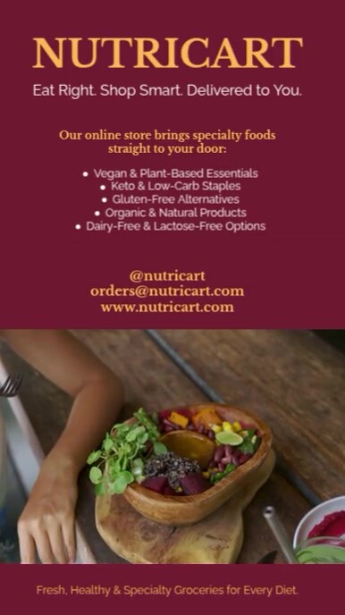 Modern & Minimal Online Grocery Store Poster – Specialty Diet Foods ...