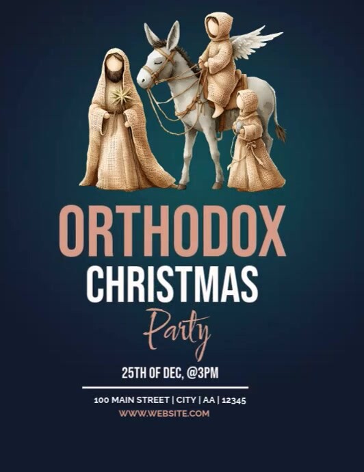 Modern & Minimal Orthodox Christmas Party Flyer (us Letter) Template ...