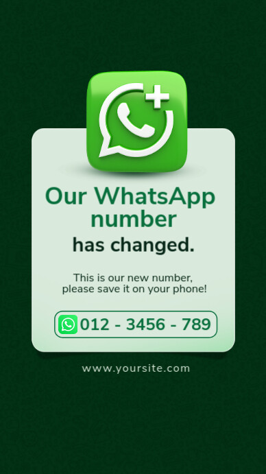 Modern & Minimal Our Whatsapp Number Has Changed Instagram Story ...
