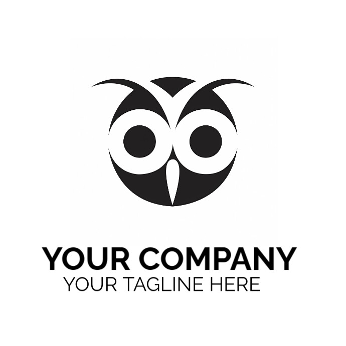 Modern & Minimal Owl With Whispy Brows | Owl Template | PosterMyWall
