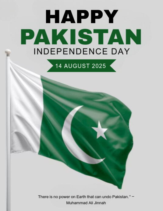 Modern & Minimal Pakistan Independence Day Flyer 2025 Template ...