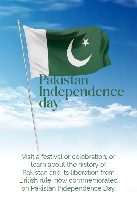 Modern & Minimal Pakistan Independence Day Poster Template | PosterMyWall