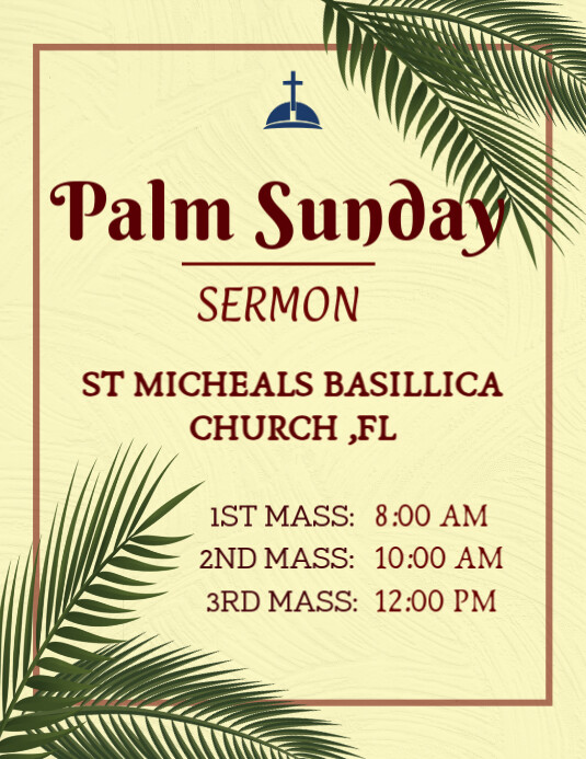 Modern & Minimal Palm Sunday Sermon Catholic Service Date Instagram ...