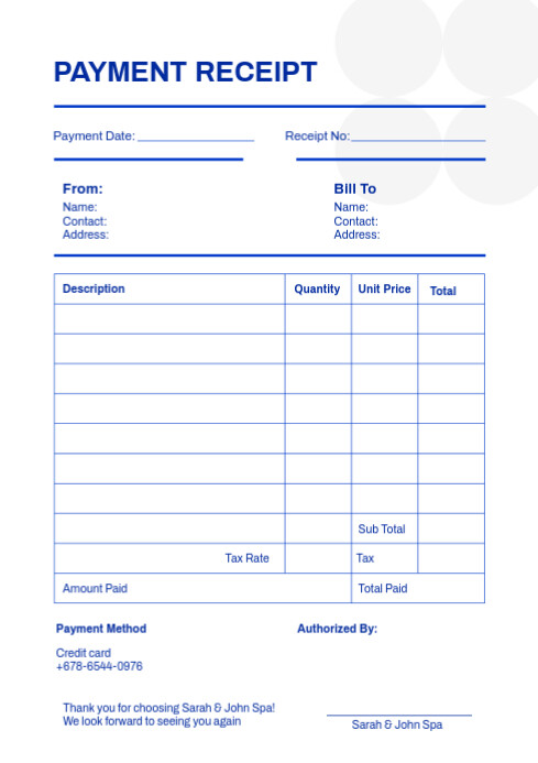 Copy of Modern & Minimal Payment Receipt A4 | PosterMyWall