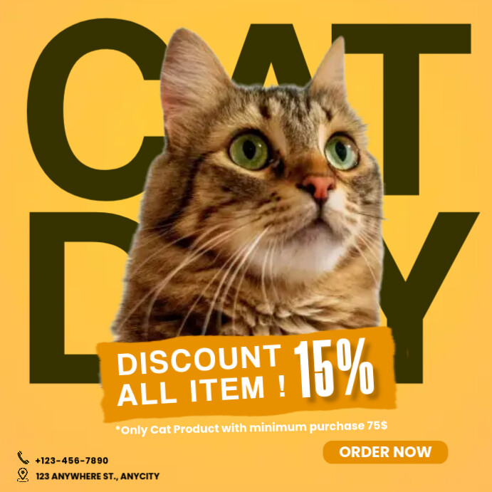 Copy of Modern & Minimal Pet Food Promo Special Cat Day Instagram Post ...