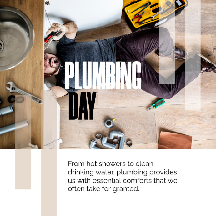 Modern & Minimal Plumbing Day Instagram Post Template | PosterMyWall