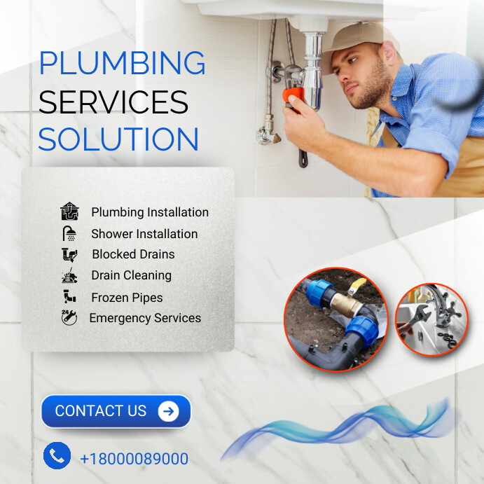 Copy of Modern & Minimal Plumbing Services Ad | PosterMyWall