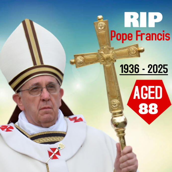 Modern & Minimal Pope Francis Death Announcement Instagram Post ...