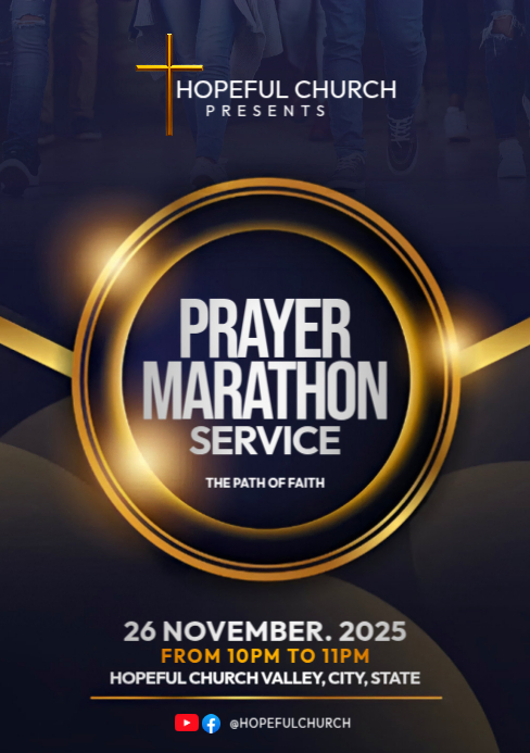 Modern & Minimal Prayer Marathon A5 Template | PosterMyWall