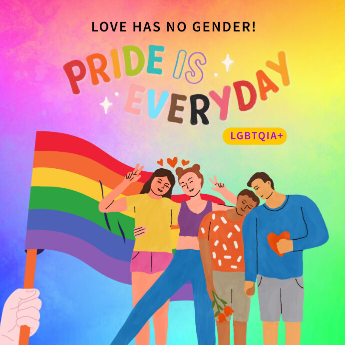 Modern & Minimal Pride Month Instagram Post Template | PosterMyWall