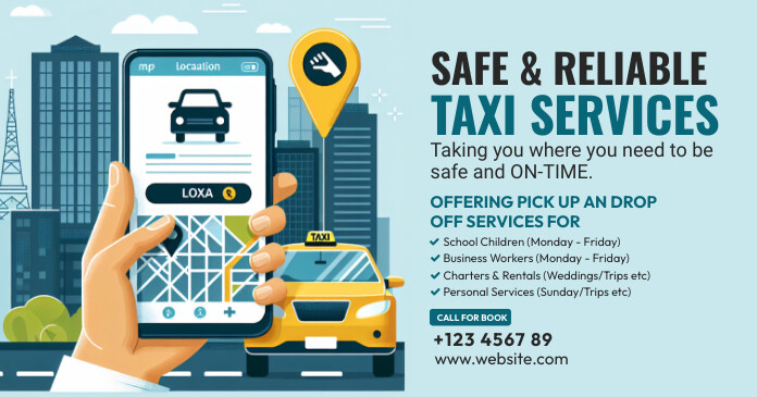 Copy of Modern & Minimal Professional Taxi Services F | PosterMyWall