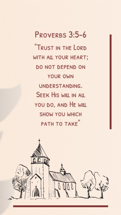 Modern & Minimal Proverbs 3:5-6 Instagram Story Template | PosterMyWall