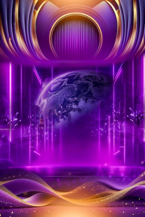 Modern & Minimal Purple Cosmic Stage Background Poster Template ...