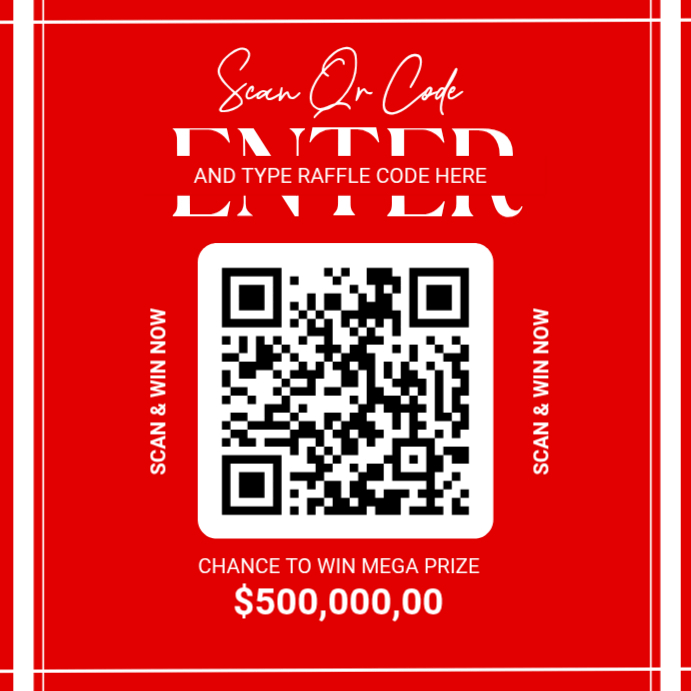 Modern & Minimal Raffle Program Scan Instagram Post Template | PosterMyWall