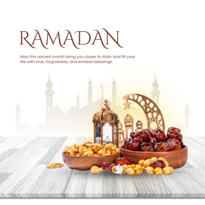 Modern & Minimal Ramadan Greeting Instagram Post Template | PosterMyWall