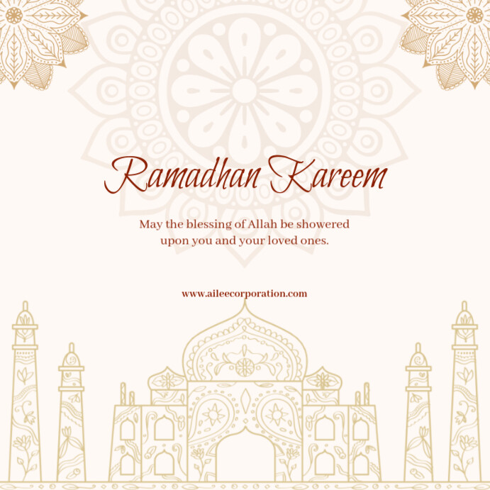 Modern & Minimal Ramadhan Kareem Instagram Post Template | PosterMyWall