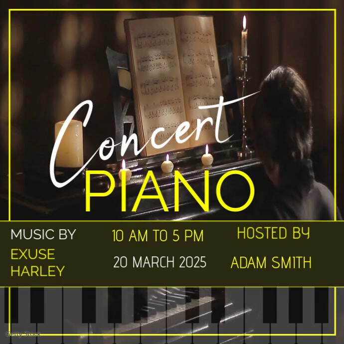 Modern & Minimal Recital Concert Piano Instagram Post Template ...