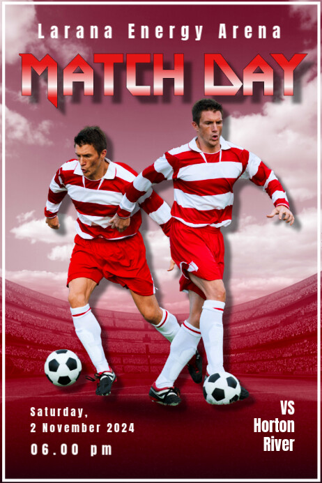Copy of Modern & Minimal Red And White Graphic Dynamic Sports Football ...