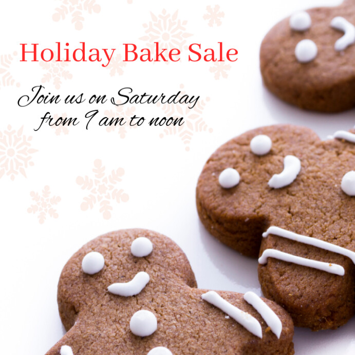 Modern & Minimal Red Brown Holiday Bake Sale Facebook Post Instagram ...