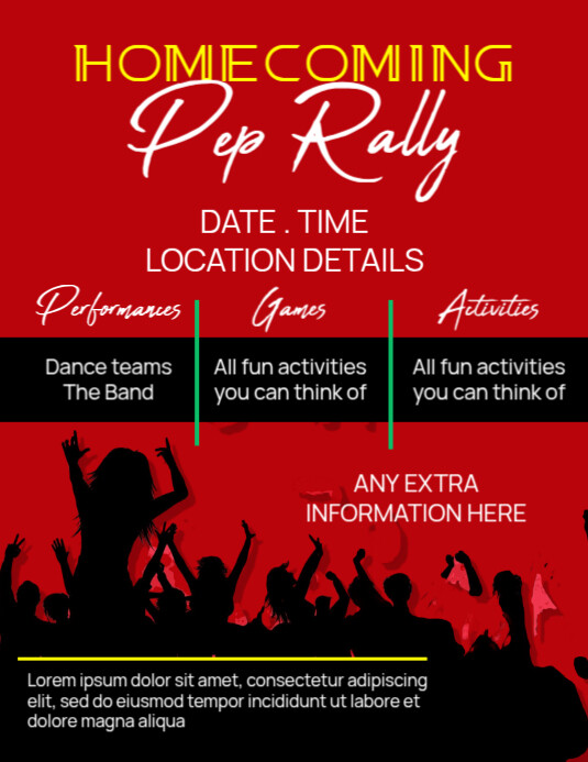 Copy of Modern & Minimal Red Pep Rally Flyer (us Lett | PosterMyWall