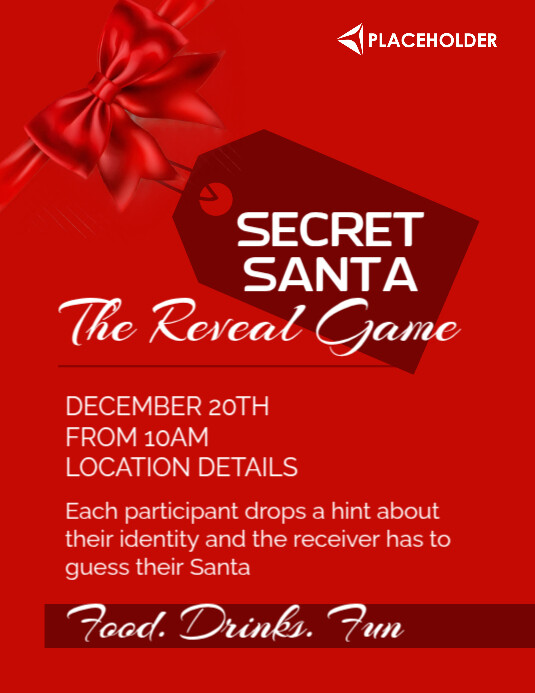 Modern & Minimal Red Secret Santa Flyer (us L Template | PosterMyWall
