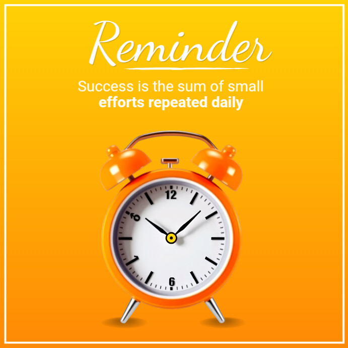 Modern & Minimal Reminder Notice Announcement Instagram Post Template ...