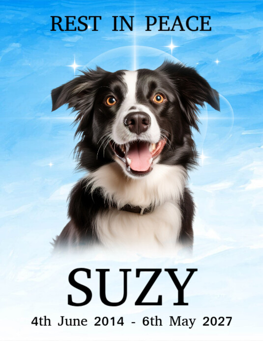 Modern & Minimal Rest In Peace Dog Flyer (us Letter) Template ...