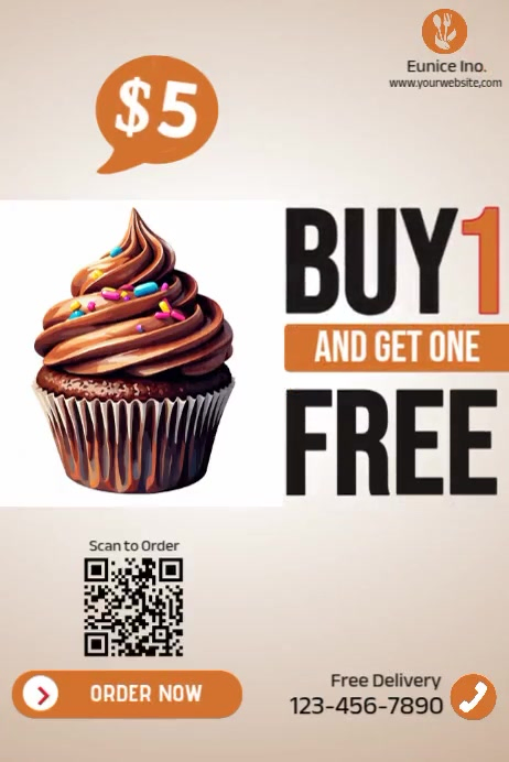 Plantilla de Modern & Minimal Restaurant Dessert Discount Poster Banner ...