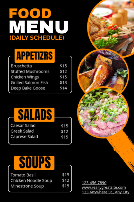 Copy of Modern & Minimal Restaurant Food Menu Template Poster ...