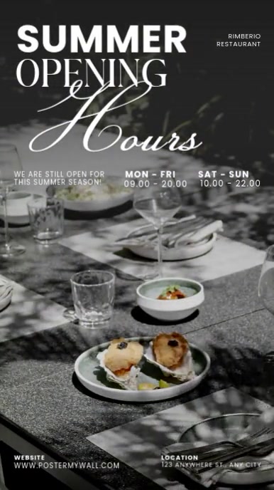 Copy of Modern & Minimal Restaurant Opening Hours Instagram Reel ...