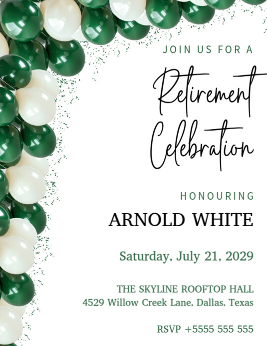 Modern & Minimal Retirement Celebration Invitation Flyer (us Letter ...