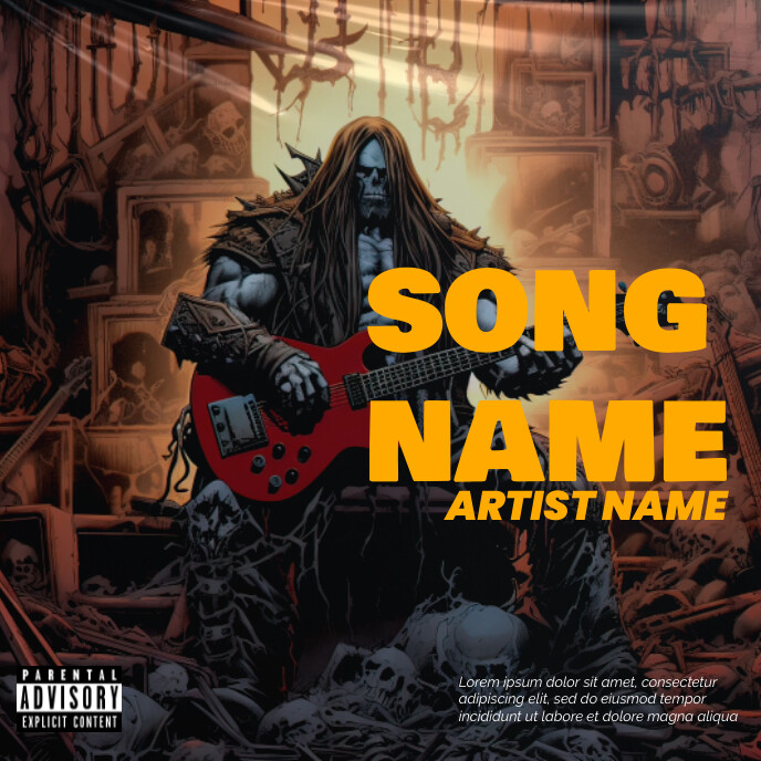 Modern & Minimal Rock / Metal Album Cover Template | PosterMyWall