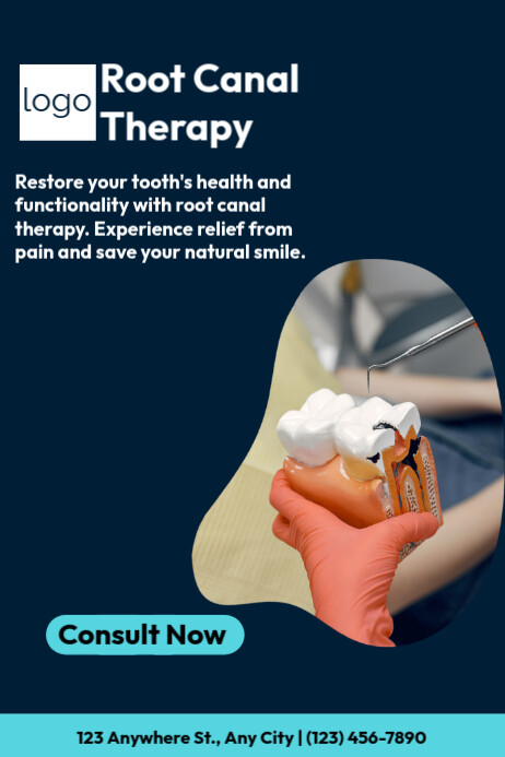 Modern & Minimal Root Canal Therapy Poster Template | PosterMyWall