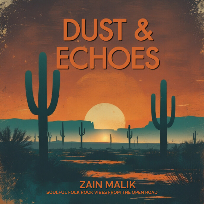 Copy of Modern & Minimal Rust Sunset Americana Desert Album Cover ...