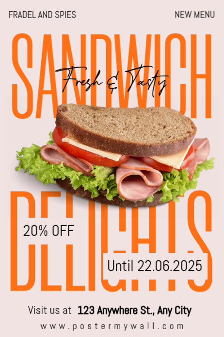 Copy of Modern & Minimal Sandwich Poster | PosterMyWall