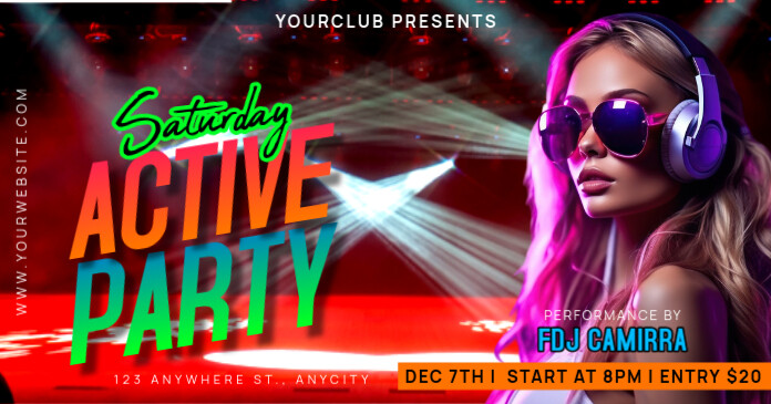 Modern & Minimal Saturday Active Party Gambar Bersama Facebook Template ...