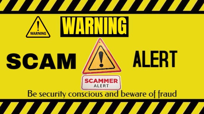 Modern & Minimal Scam Alert Sign Youtube Thumbnail Template | PosterMyWall
