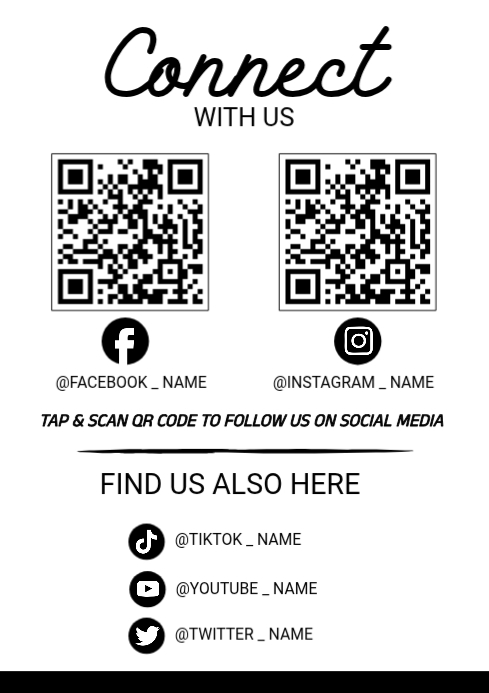 Modern & Minimal Scan And Connect A4 Template | PosterMyWall