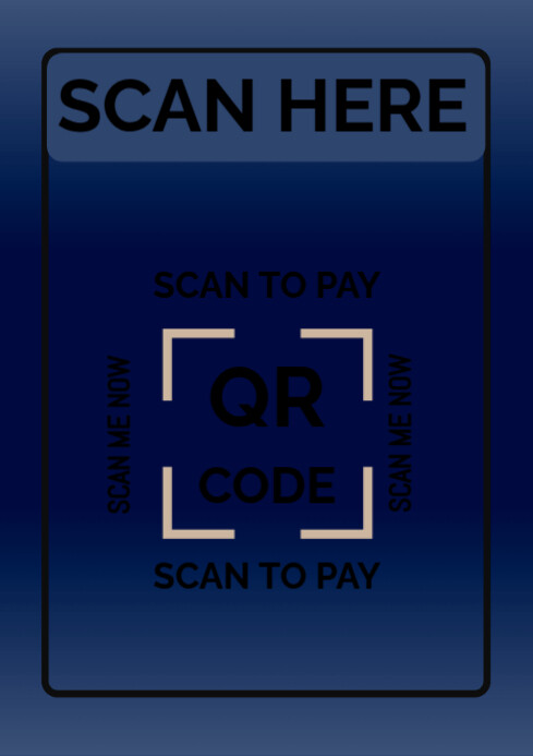 Modern & Minimal Scan Here Qr Code Templete A4 Template | PosterMyWall