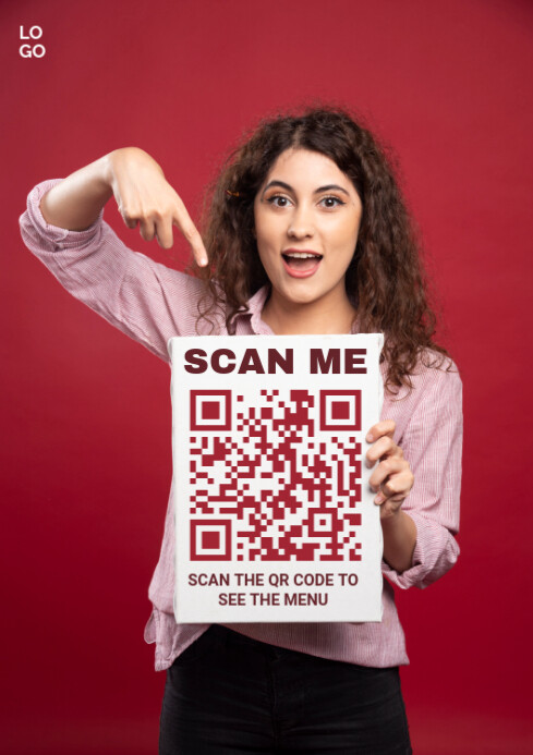 Modern & Minimal Scan Me A4 Template | PosterMyWall