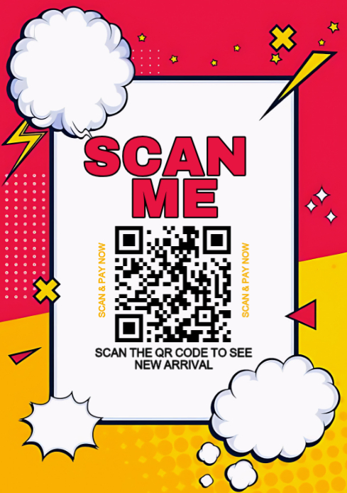 Modern & Minimal Scan Qr Code A4 Template | PosterMyWall