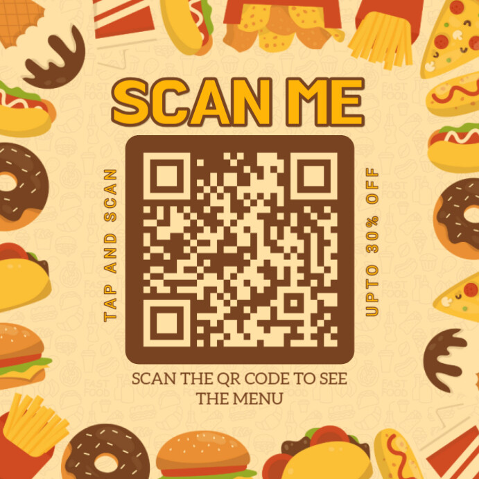 Modern & Minimal Scan Qr Code And Order Items Instagram Post Template ...