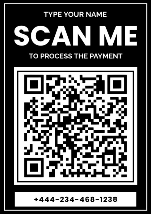 Modern & Minimal Scan Qr Code And Pay Poster Template | PosterMyWall