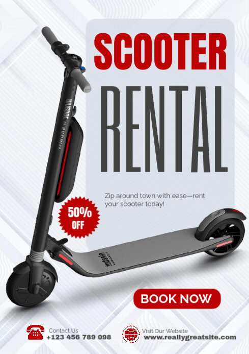 Copy of Modern & Minimal Scooter Rental Services Promotion Template A2 ...