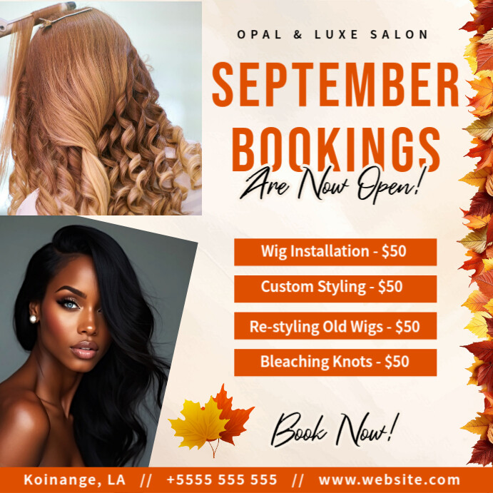 Plantilla de Modern & Minimal September Booking Flyer Instagram Post | PosterMyWall