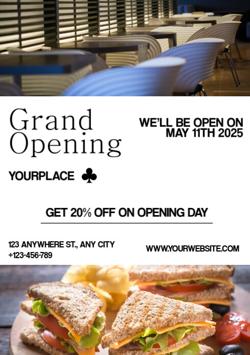 Copy of Modern & Minimal Simple Grand Opening Restaurant A4 | PosterMyWall