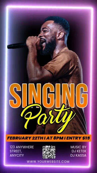 Modern & Minimal Singing Party Instagram Story Template | PosterMyWall