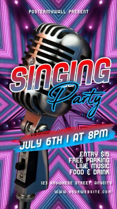 Modern & Minimal Singing Party Reel Instagram Template | PosterMyWall